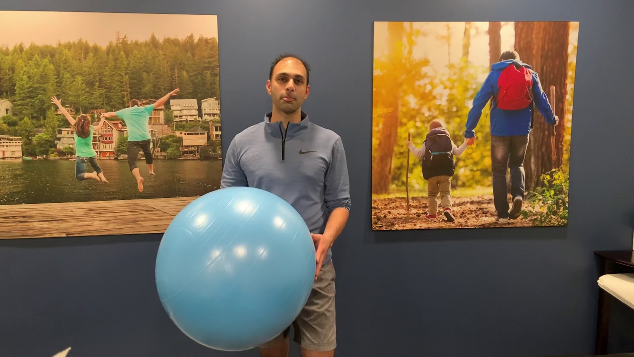 Ball Squat to strengthen legs and core - Stuart Chiropractic